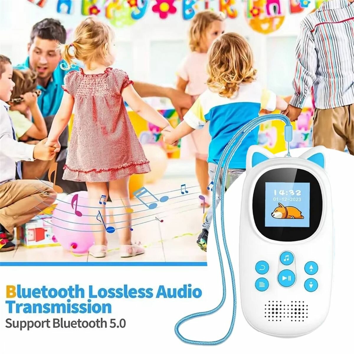 Bluetooth MP3-Плеер Для Детей, Милый Кошачий Музыкальный Плеер С Динамиком