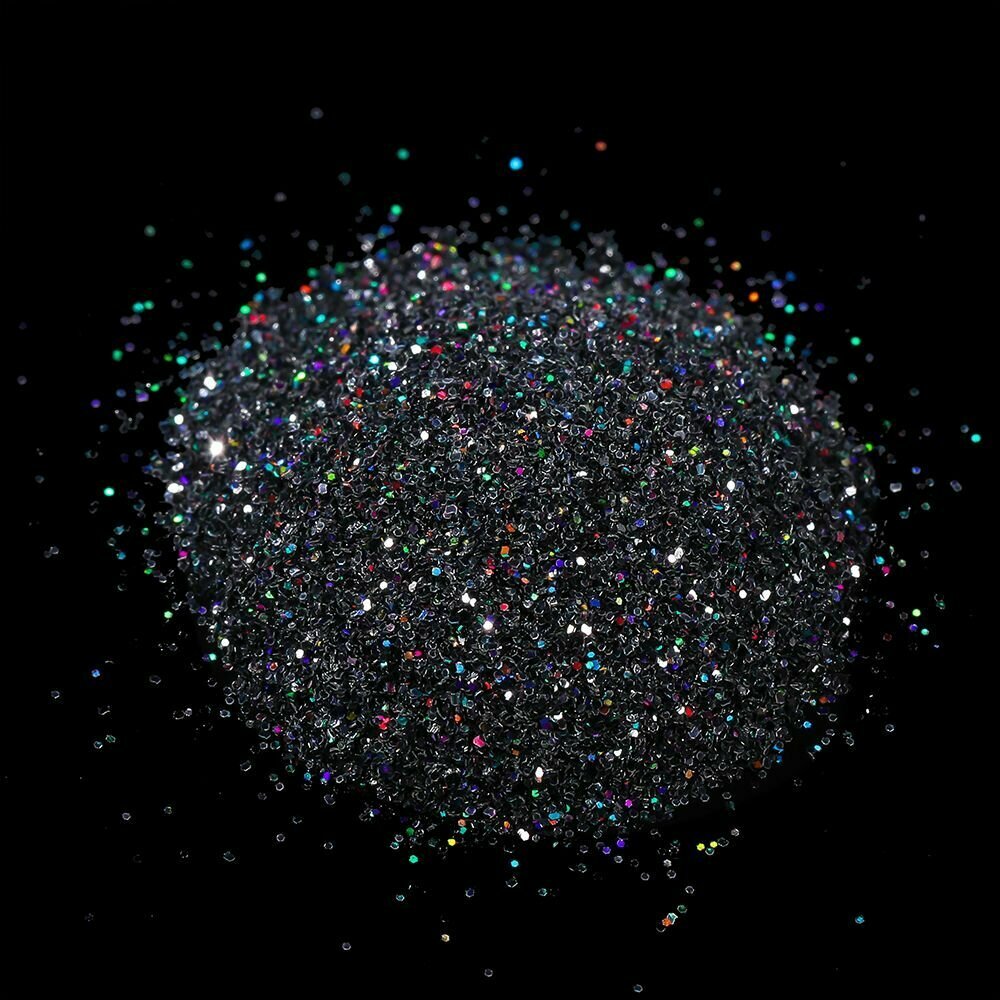 Универсальные серые глиттеры 20 грамм для декора ногтей, лица, тела и рукоделия, мелкий блестящий пигмент для слайма, маникюра и творческих работ