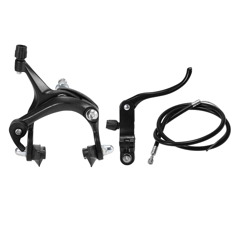 Комплект тормозов для велосипеда Fixie передний/задний Тормозной набор для дорожных велосипедов Круизер Тормозной набор калиперных тормозов Набор боковых тяговых тормозов Материал алюминий Цвет черный/серебристый Диаметр ручки тормоза 22.2мм Длина