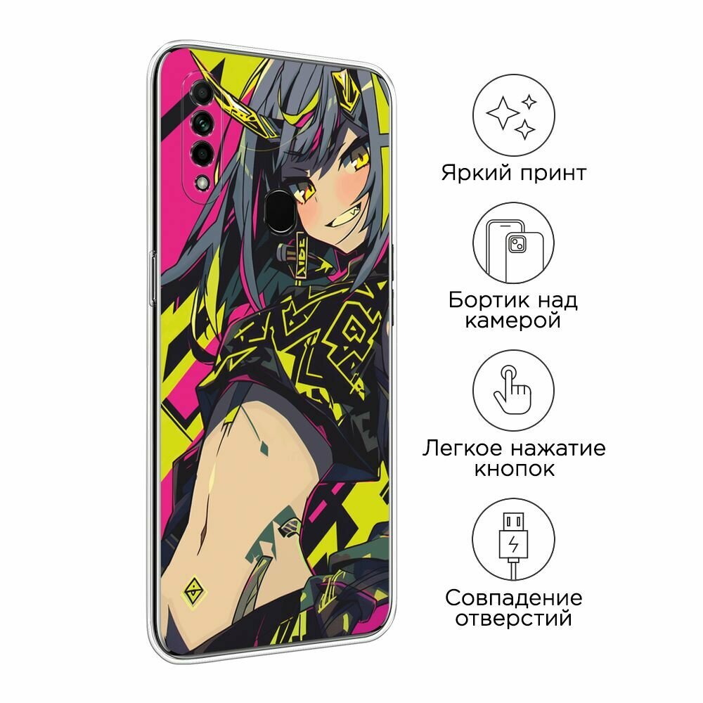 Чехол на Oppo A31 / Оппо А31 с принтом "Девушка в кибер костюме" — фото 1