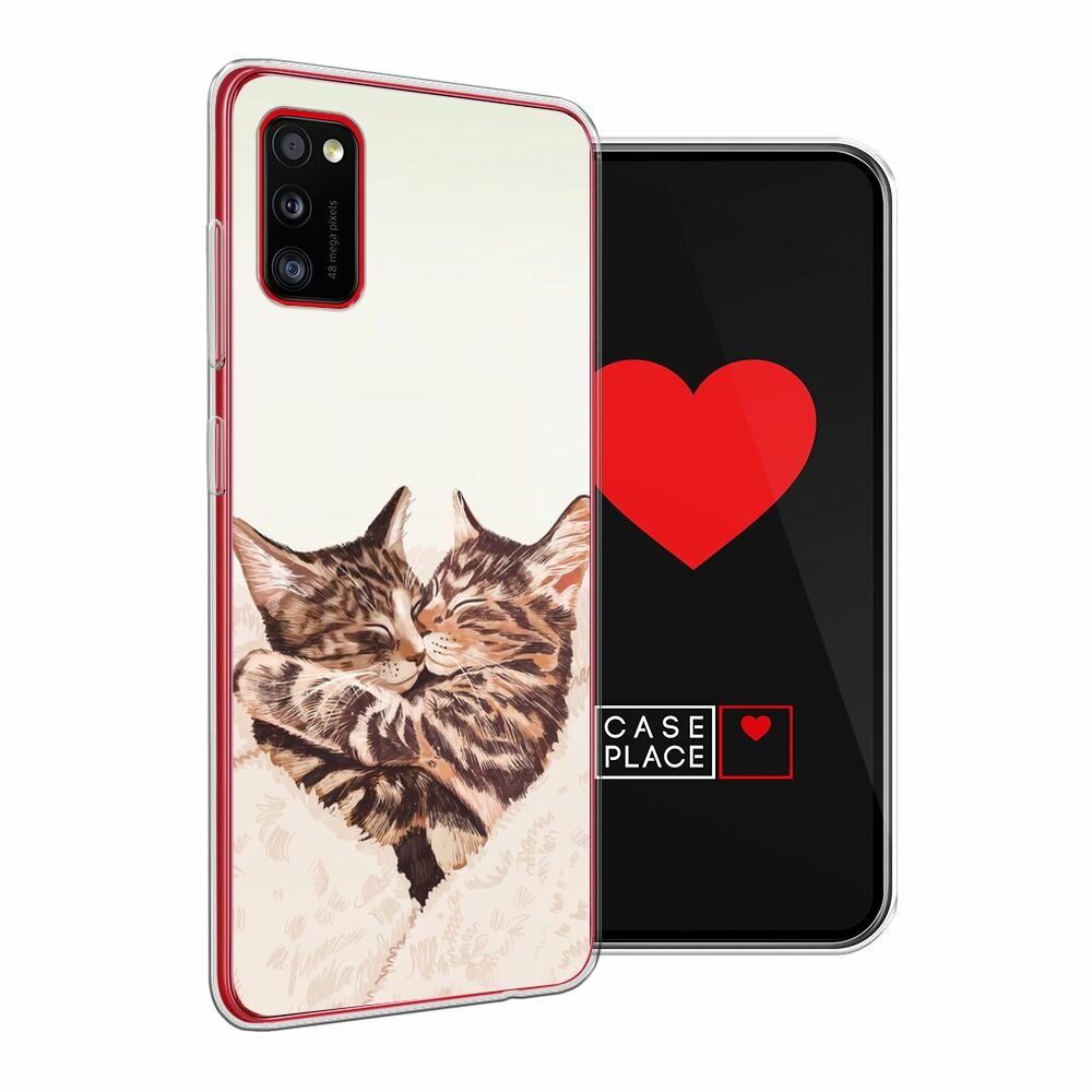 Чехол на Samsung Galaxy A41 / Самсунг Галакси А41 с принтом "Влюбленные котейки - 14 февраля" — фото 1