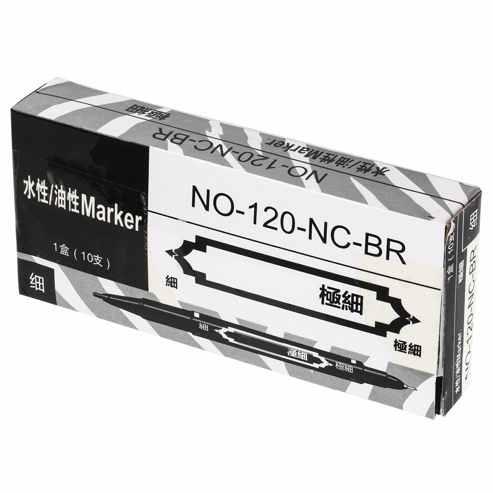 10 шт. черных двухсторонних маркеров для кожи, для точного позиционирования татуировок и пирсинга, инструмент для рисования на теле