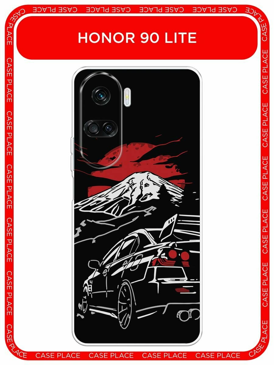 Чехол на Honor 90 Lite / Хонор 90 Лайт с принтом "Машина в горах JDM"