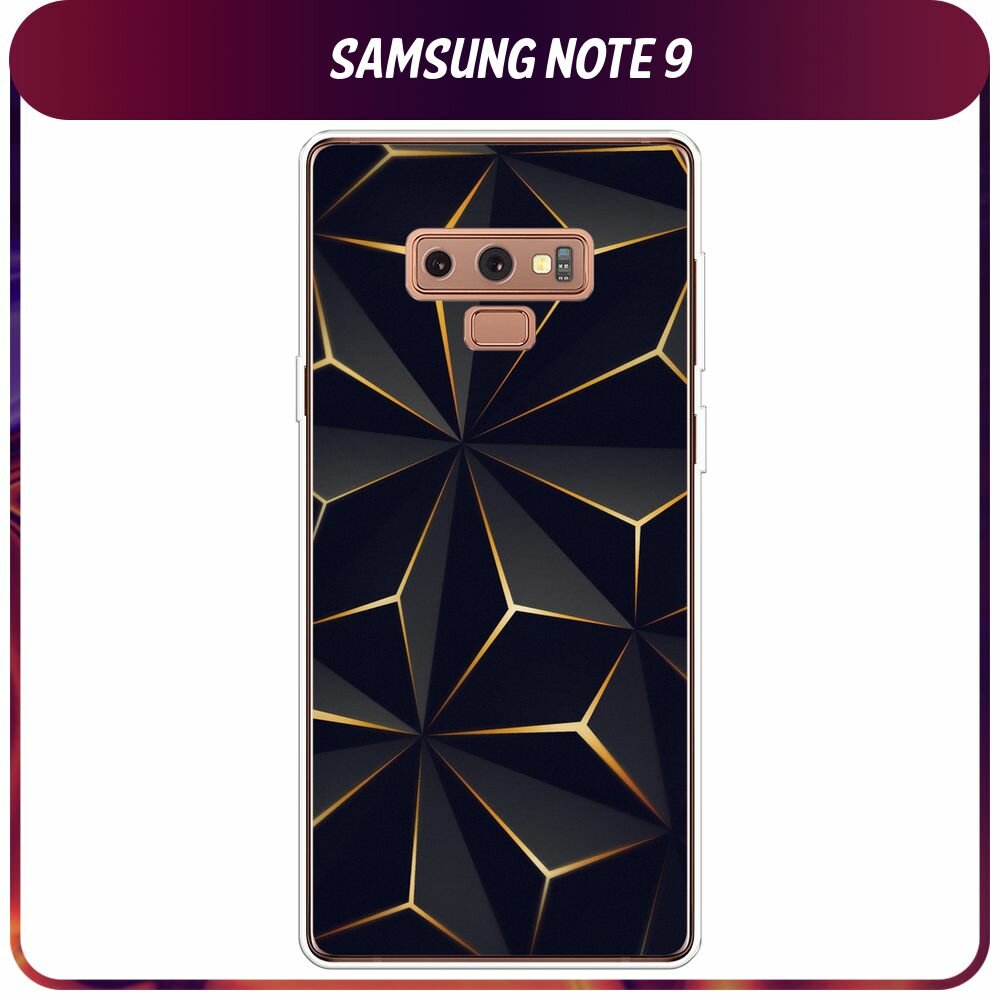 Чехол на Samsung Galaxy Note 9 / Самсунг Галакси Нот 9 с принтом "Черные полигоны"