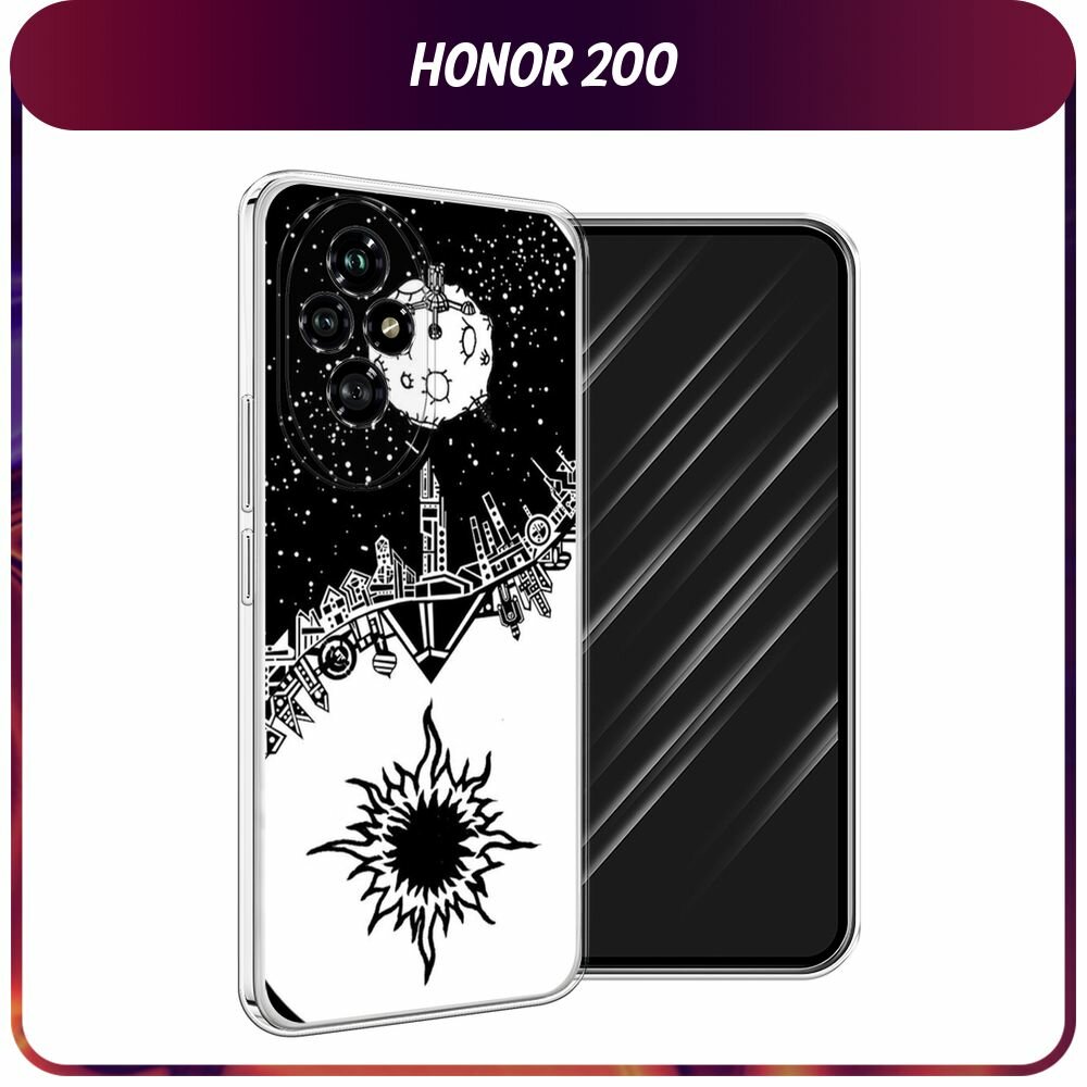 Силиконовый чехол на Honor 200 / Хонор 200 с принтом Инь янь геометрия
