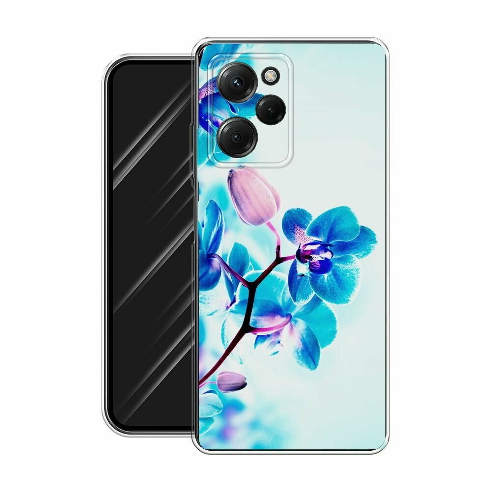 Чехол на Xiaomi Poco X5 Pro 5G / Сяоми Поко X5 Про 5G с принтом "Голубая орхидея" — фото 1