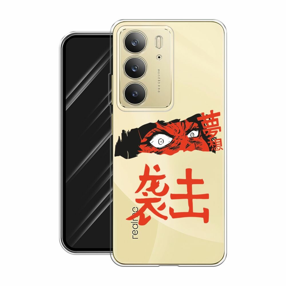 Чехол на Realme C75 4G / Реалми C75 4G с принтом "Anime attack", прозрачный — фото 1
