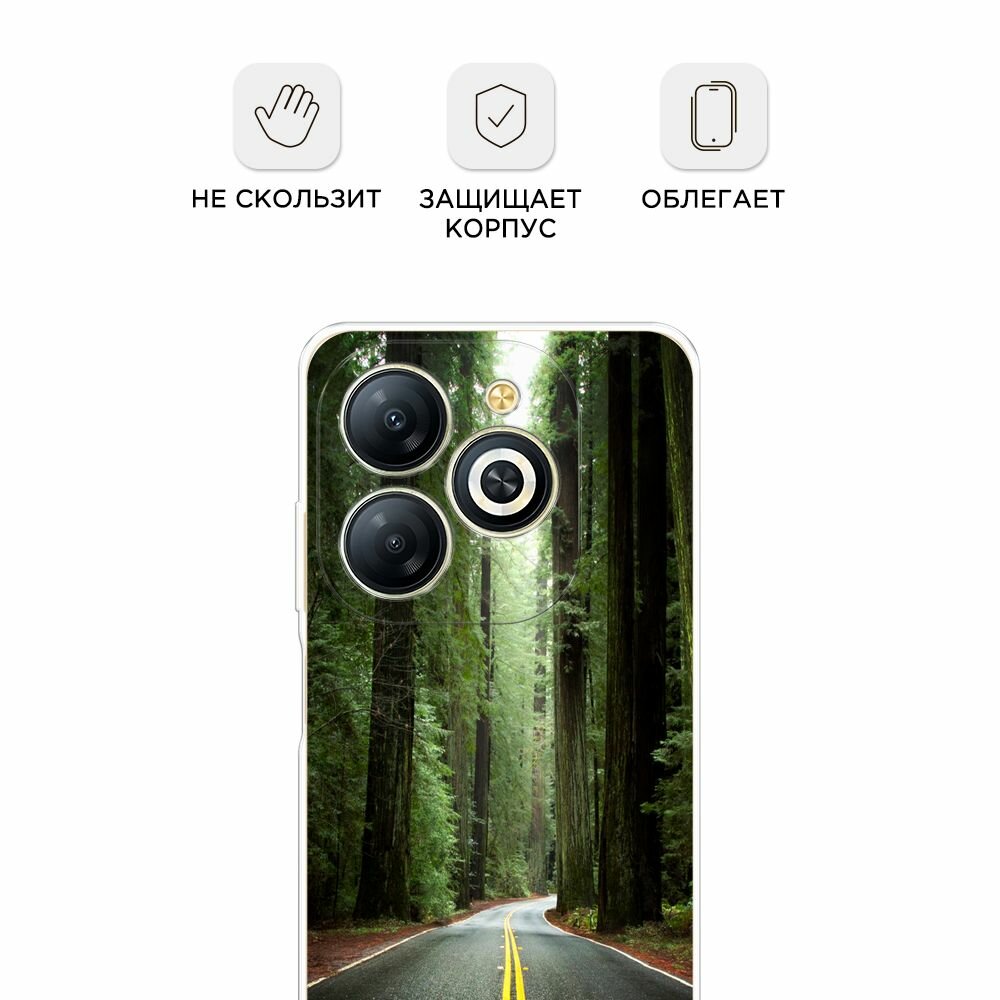 Чехол на Infinix Smart 8 Plus / Инфиникс Смарт 8 Плюс с принтом "Лес 17" — фото 1