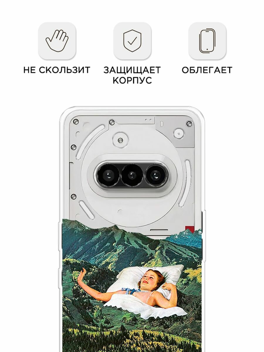 Чехол на Nothing Phone 3a / Нотинг Фон 3а с принтом Good morning, my darling, прозрачный — фото 1