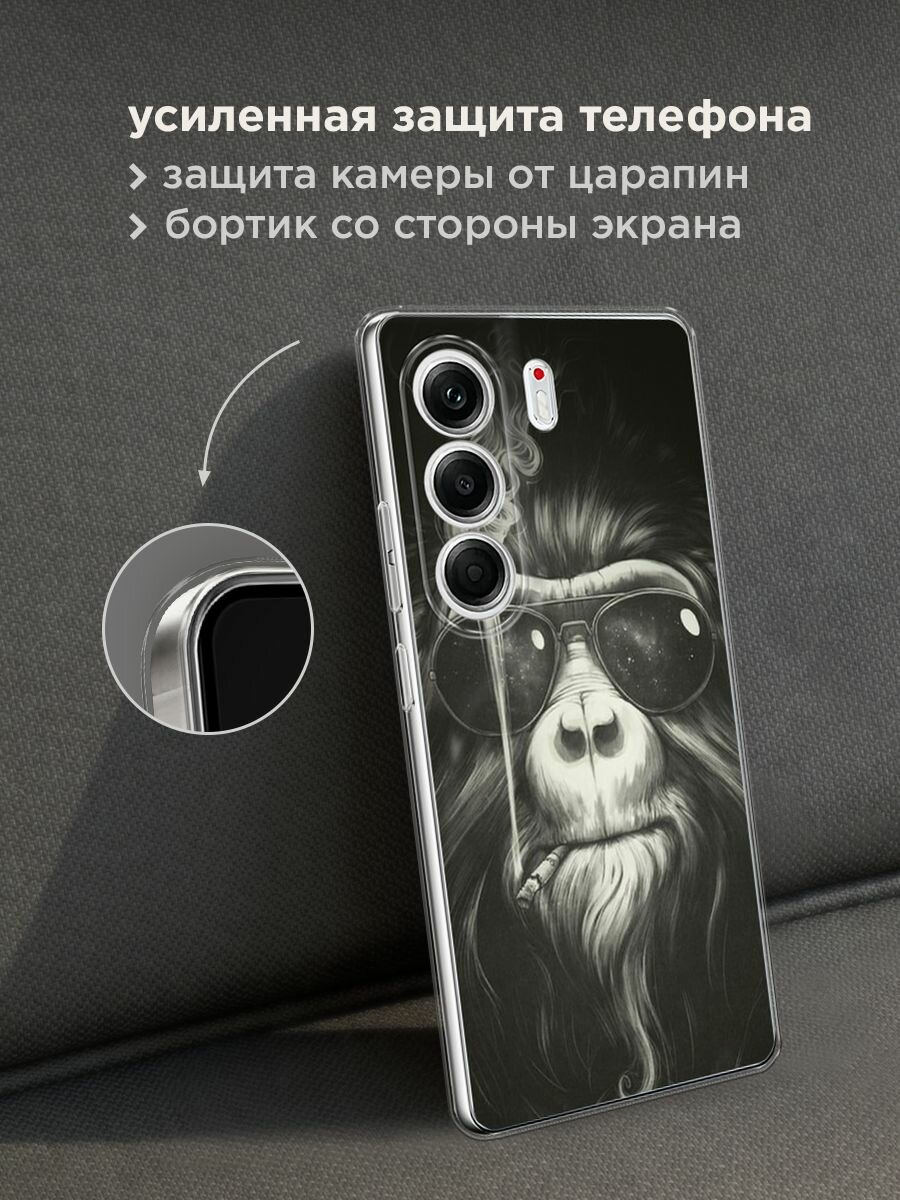Чехол на Tecno Camon 40 Pro 5G / Текно Камон 40 Про 5G с принтом "Обезьяна в очках" — фото 1