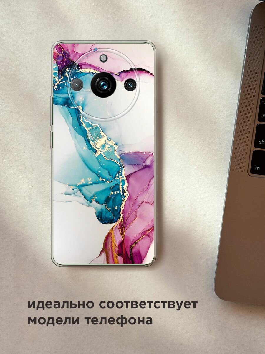 Чехол на Realme 11 Pro / Реалми 11 Про с принтом "Розовые разводы рисунок" — фото 1