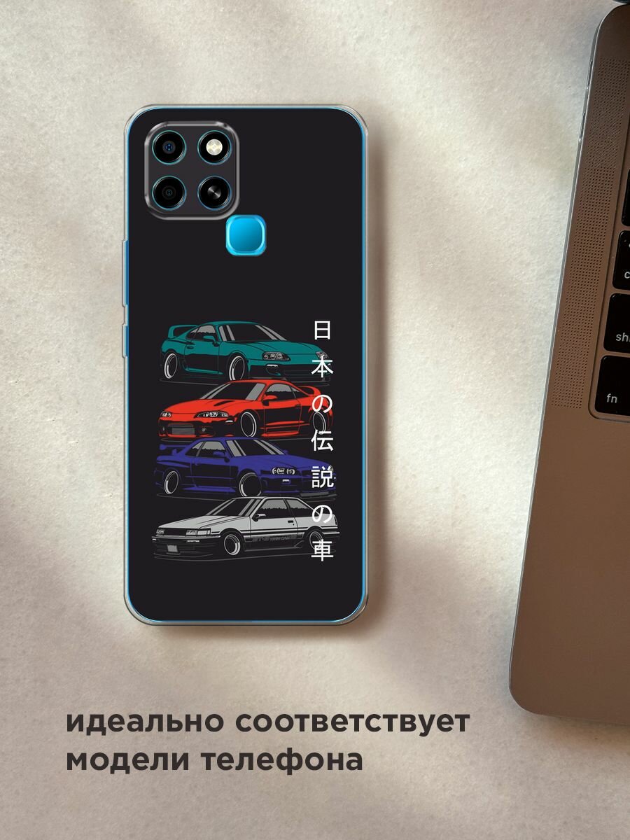 Чехол на Infinix Smart 6 / Инфиникс Смарт 6 с принтом "JDM Legend cars" — фото 1