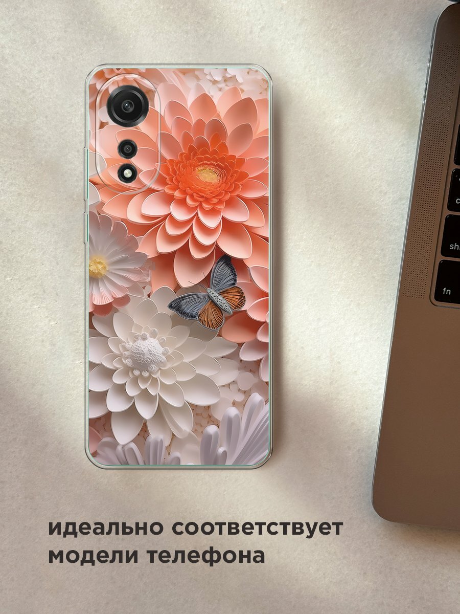 Чехол на Oppo A78 4G / Оппо A78 4G с принтом "Бумажные цветы" — фото 1