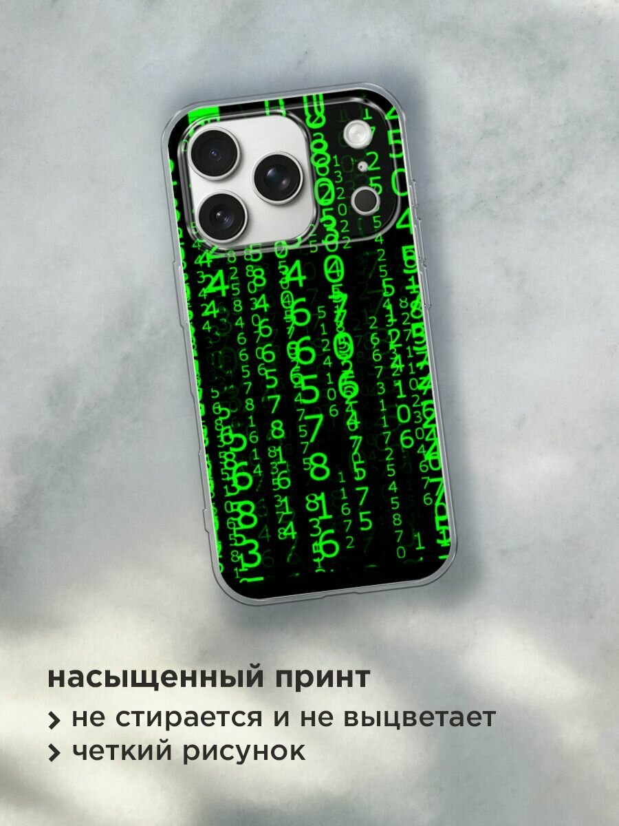 Чехол на Apple iPhone 17 Pro / Айфон 17 Про с принтом "Цифры матрицы" — фото 1