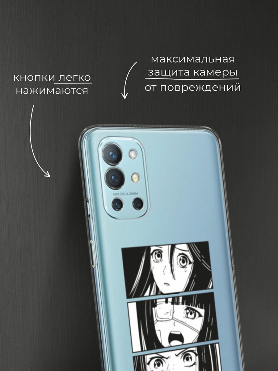 Чехол на OnePlus 9R / ВанПлас 9R с принтом "Tokyo girls", прозрачный — фото 1