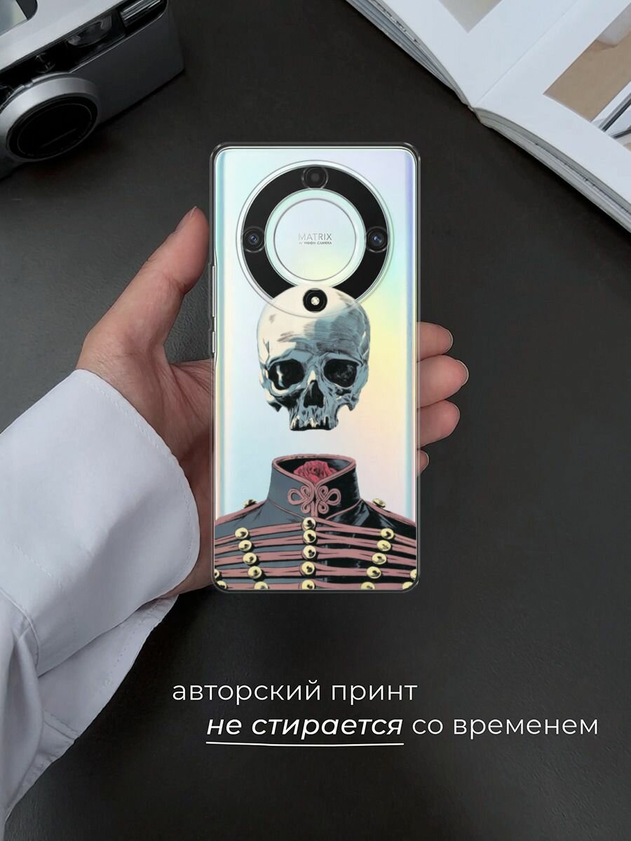 Чехол на Honor X9A / Хонор X9A с принтом "Гусар", прозрачный — фото 1