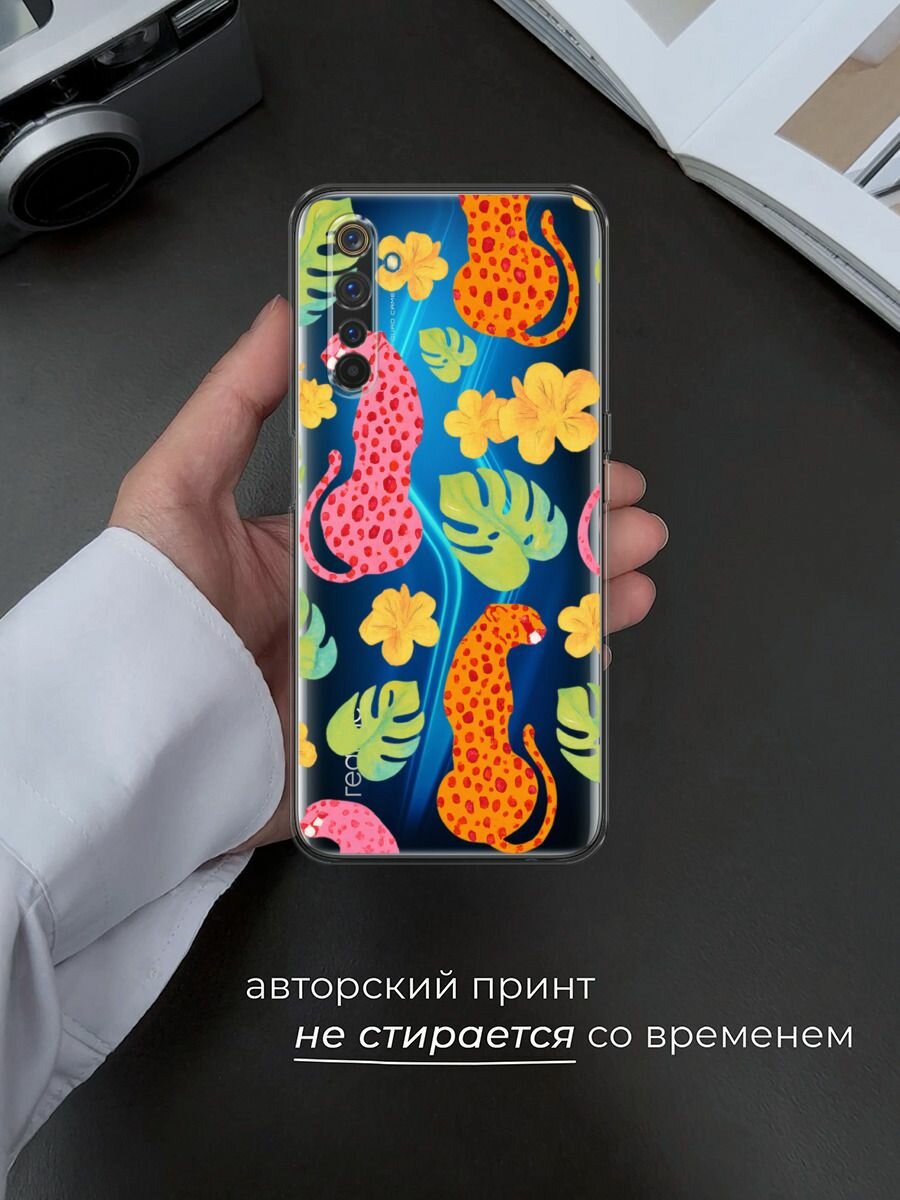 Чехол на Realme 6 Pro / Реалми 6 Про с принтом "Экзотика", прозрачный — фото 1