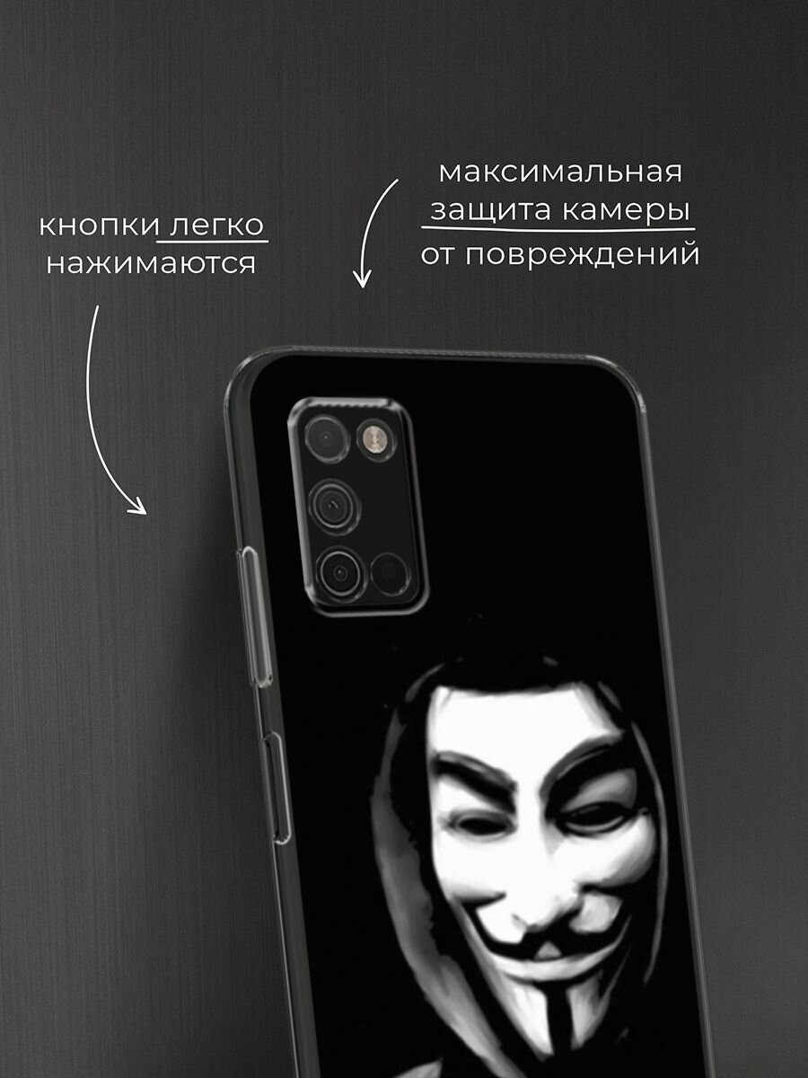 Чехол на Samsung Galaxy A03S / Самсунг Галакси A03S с принтом "Анонимус" — фото 1