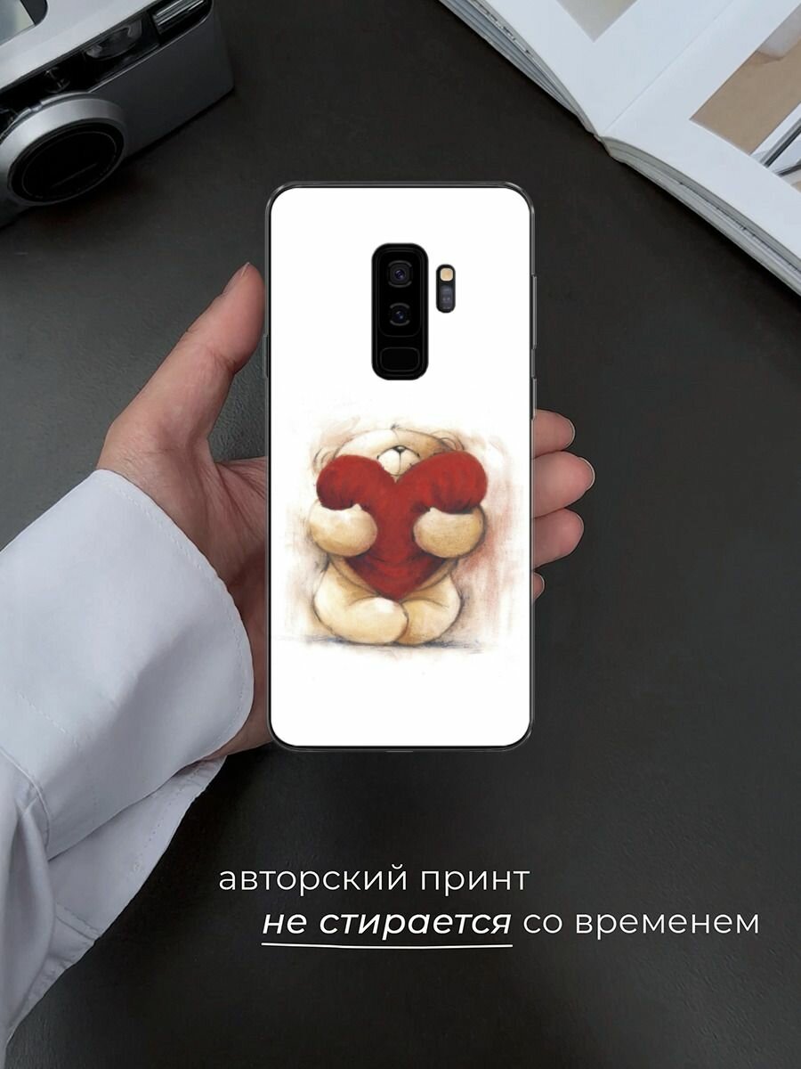 Чехол на Samsung Galaxy S9 + / Самсунг Галакси С9 Плюс с принтом "Мишка с сердцем 1" — фото 1