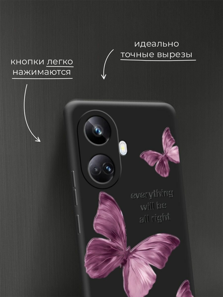 Чехол на Realme 10 Pro+ / Реалми 10 Про+ с принтом "Rose snake 2"