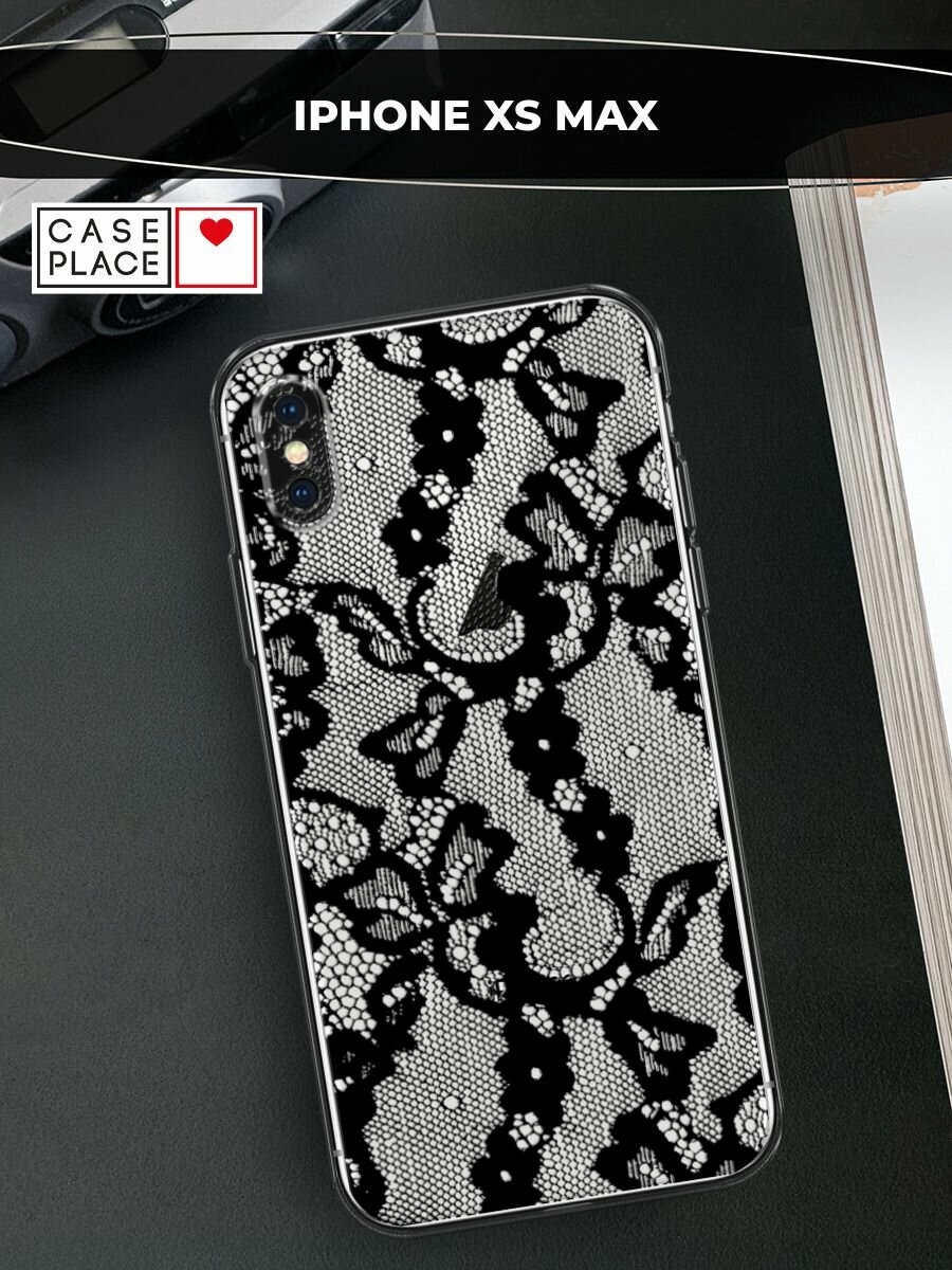 Чехол на Apple iPhone XS Max / Айфон XS Max с принтом "Черная сетка 2"