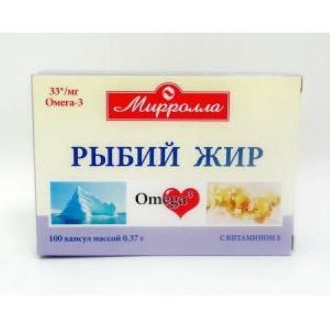 Рыбий жир MIROLLA с витамином Е, из жира норвежского лосося