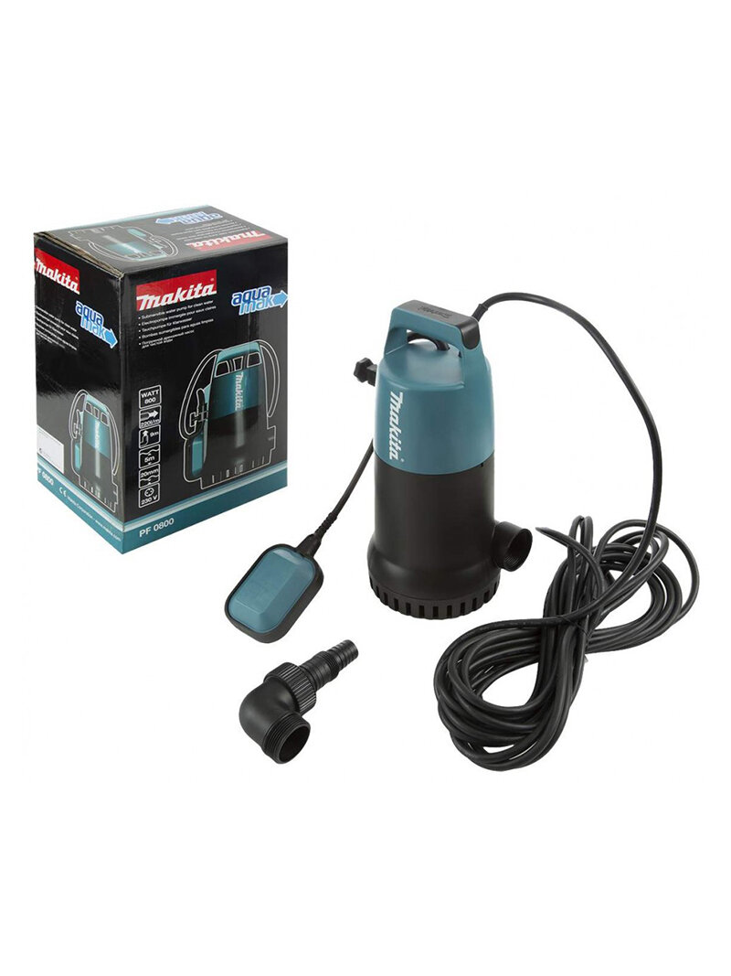 Дренажный насос Makita PF0800, погружной, 800 Вт, 10 м кабель