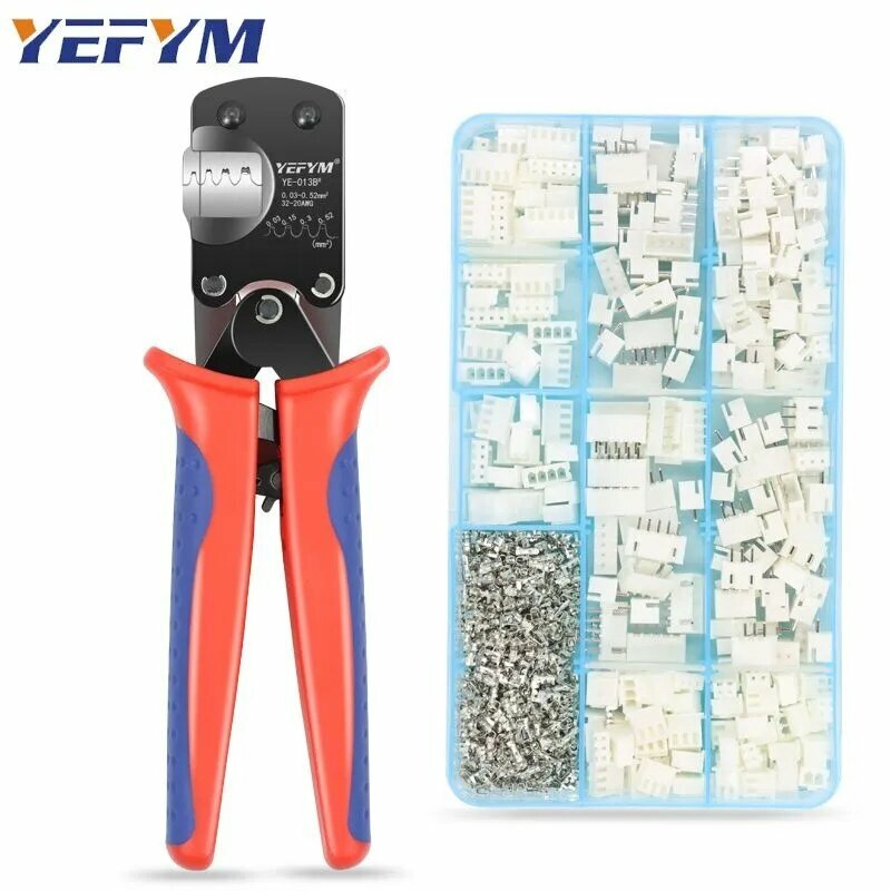 JST Клеммы YE-013BR Обжимной инструмент мини трещотка клещи 0.03-0.5 мм2,32-20AWG с набором для обжима клемм 720шт