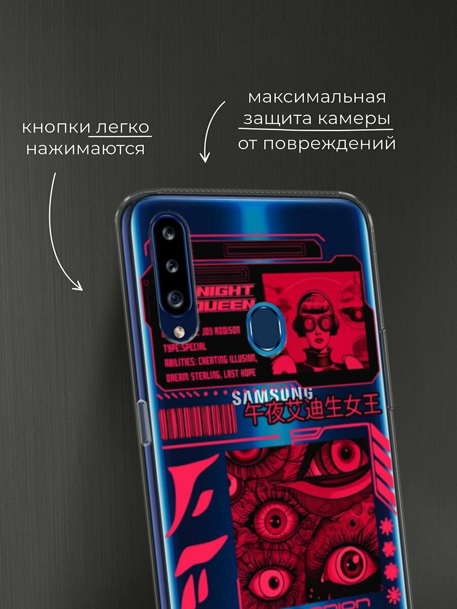 Чехол на Samsung Galaxy A20s / Самсунг Галакси A20s с принтом "Mionight queen", прозрачный — фото 1