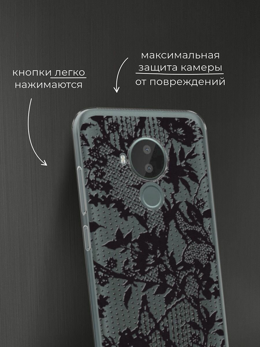 Чехол на Nokia C30 / Нокия C30 с принтом "Черная сетка" — фото 1