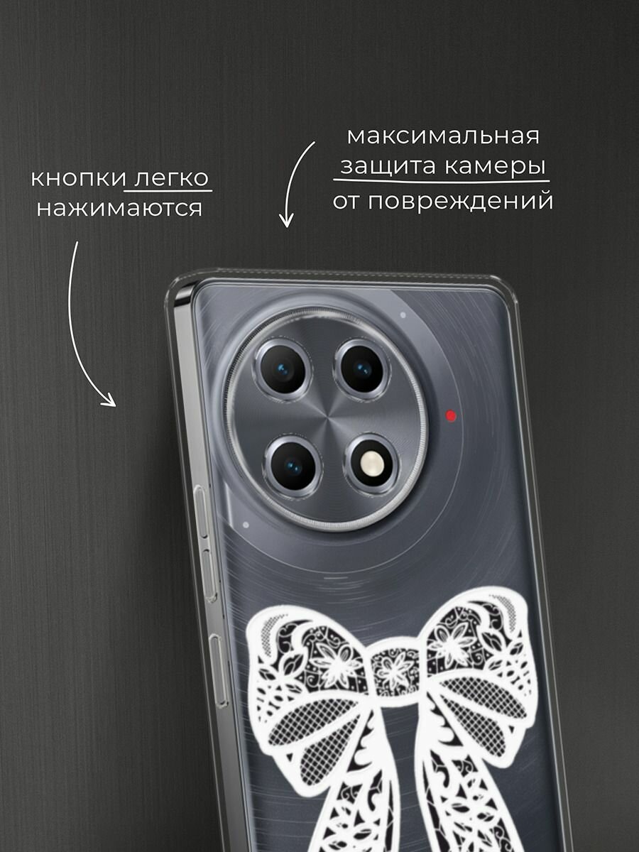 Чехол на Tecno Camon 30S / Текно Камон 30S с принтом "Черно-белый бант 2" — фото 1