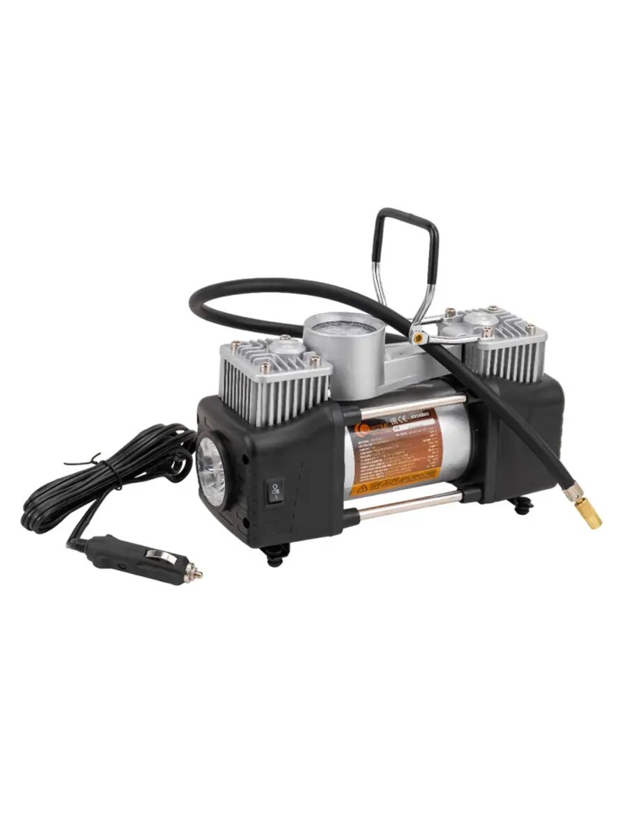 Компрессор автомобильный поршневой в кейсе