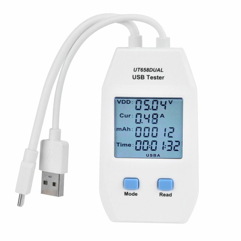 UNI T LCD USB тестер детектор вольтметр амперметр цифровой тестер мощности (UT658 двойной)