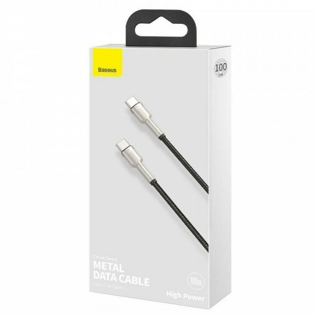 Кабель Baseus Type-C to Type-C 100W 1m Черный (CATJK-C01)
