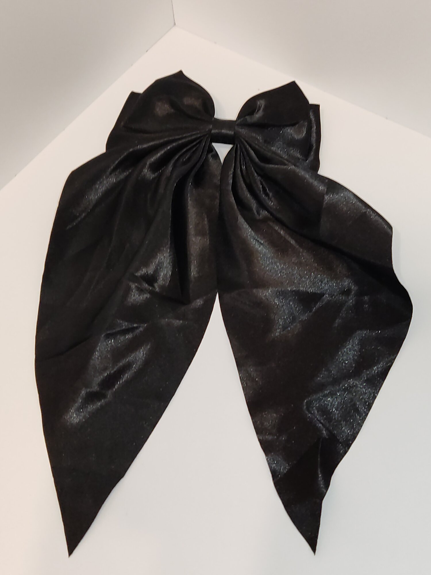 Заколка автомат для волос бант, шелк, черный
