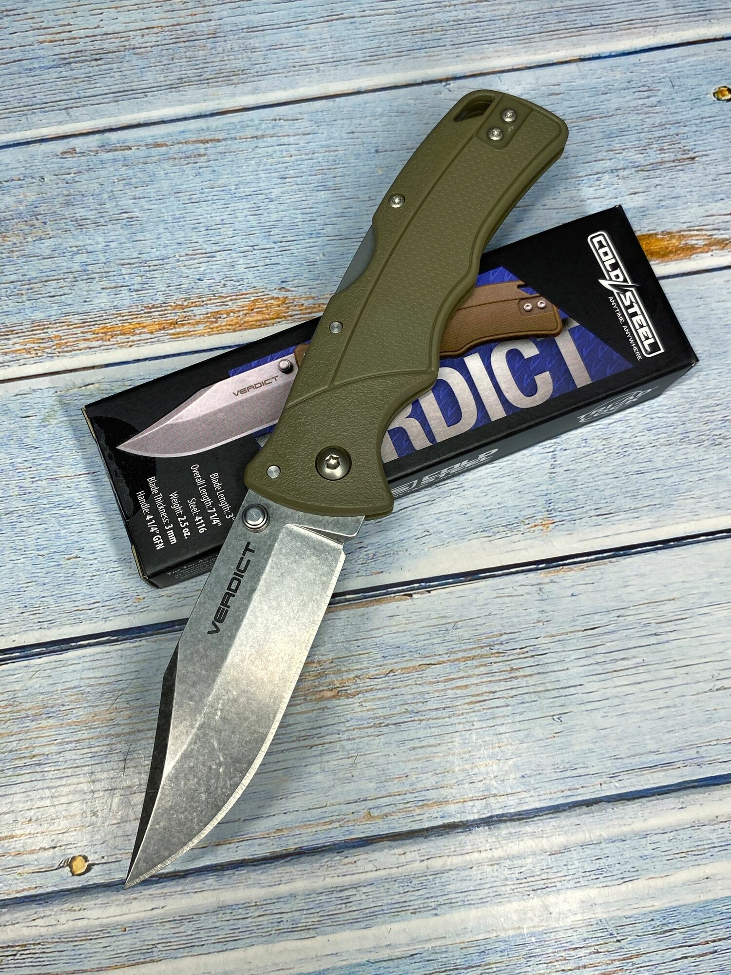 Складной нож Cold Steel Verdict Clip Point FDE, FL-C3CPSSFDE