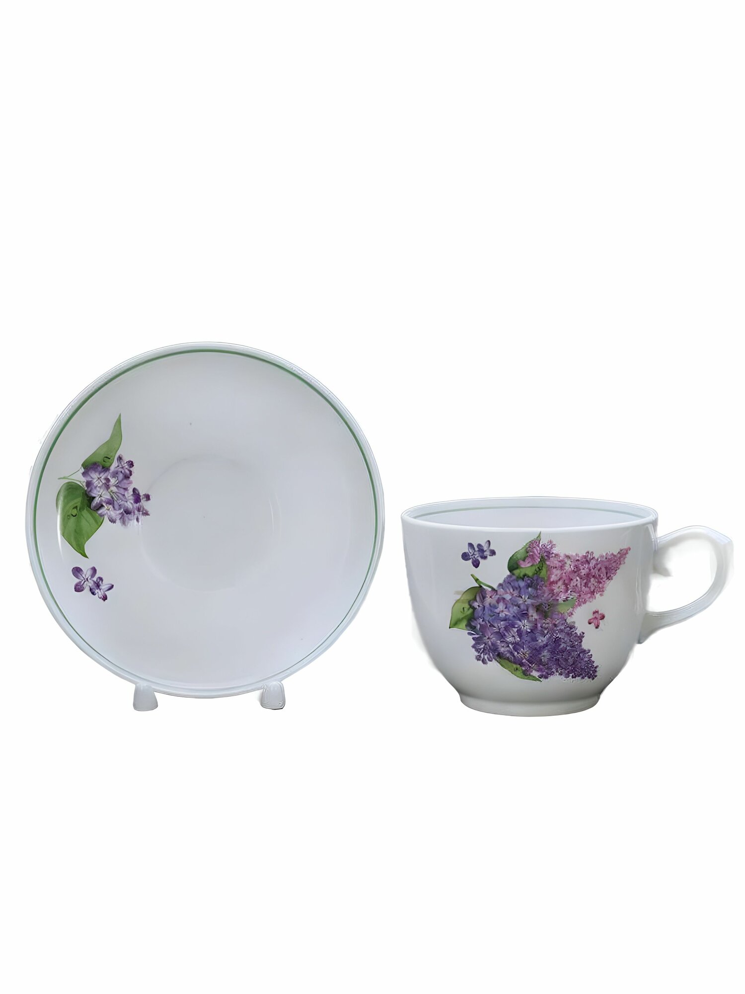 Пара чайная фарфоровая 500 мл Добруш "Сирень" ф. Подарочная