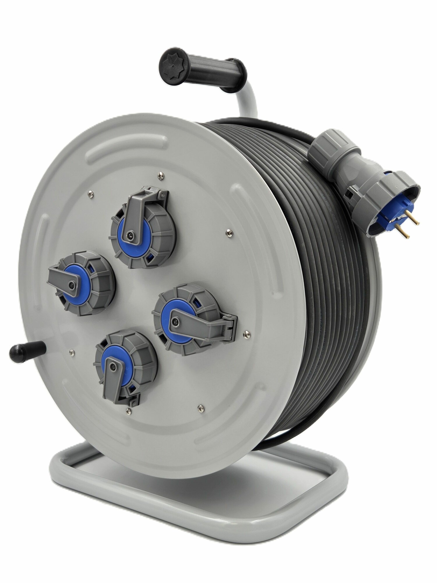 Удлинитель на металлической катушке BM4 IP67 80м КГтп-ХЛ 3х2,5 3,5кВт 4х(2P+PE 220В 16А IP67) У1С-1-80