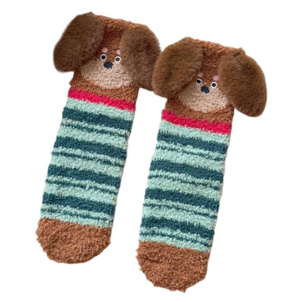 Теплые полосатые носки-трубочки Coral