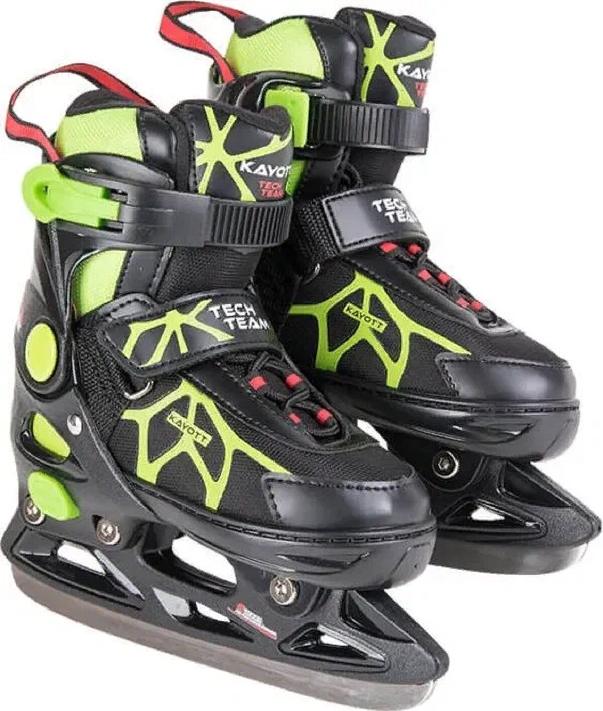 Коньки Tech Team "Kayot", раздвижные, детские, черные, р-р 29-32