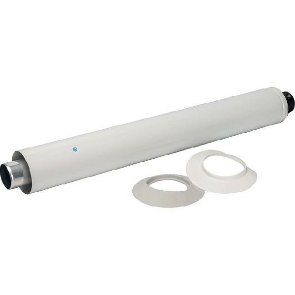 Конечный участок STOUT DN60/100 830мм дымохода для горизонтального прохода через стену с оголовком из пластика (SCA-6010-000830)