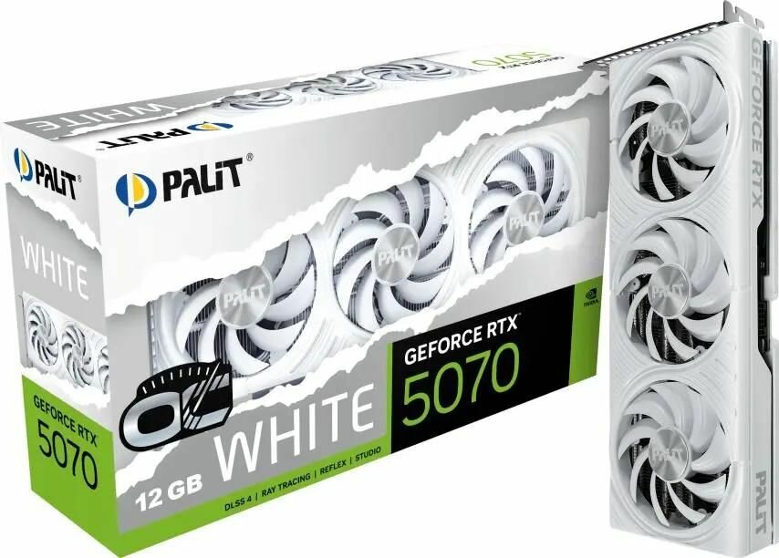 Видеокарта Palit NVIDIA GeForce RTX 5070 PA-RTX5070 WHITE OC