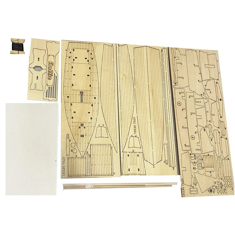 Деревянная модель лодки Flattie 1/35 goni Бежевый, Feilite Kit 1-30