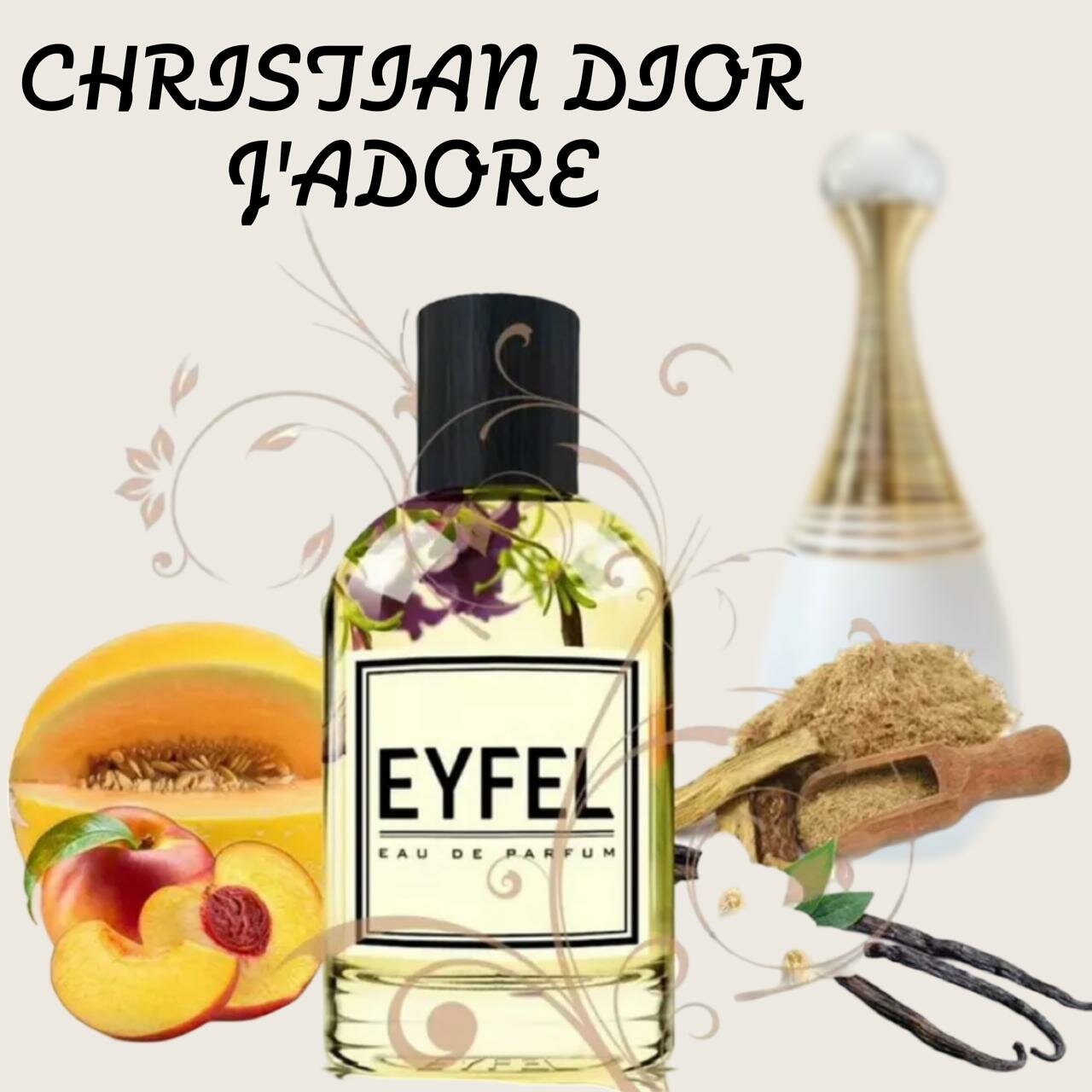 Духи женские EYFEL W10 J'adore , цветочные фруктовые , парфюм 50 мл