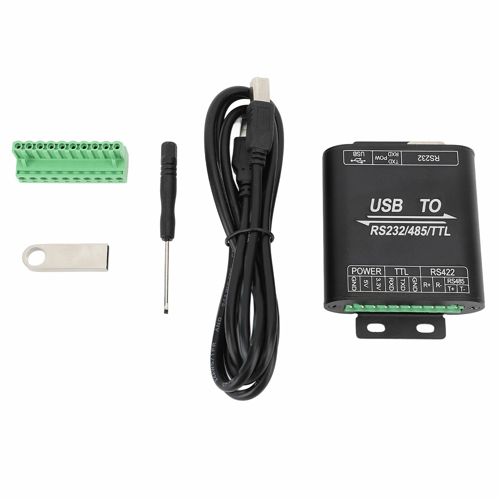 Конвертер USB to RS232/485/422/TTL, алюминий, изолированный