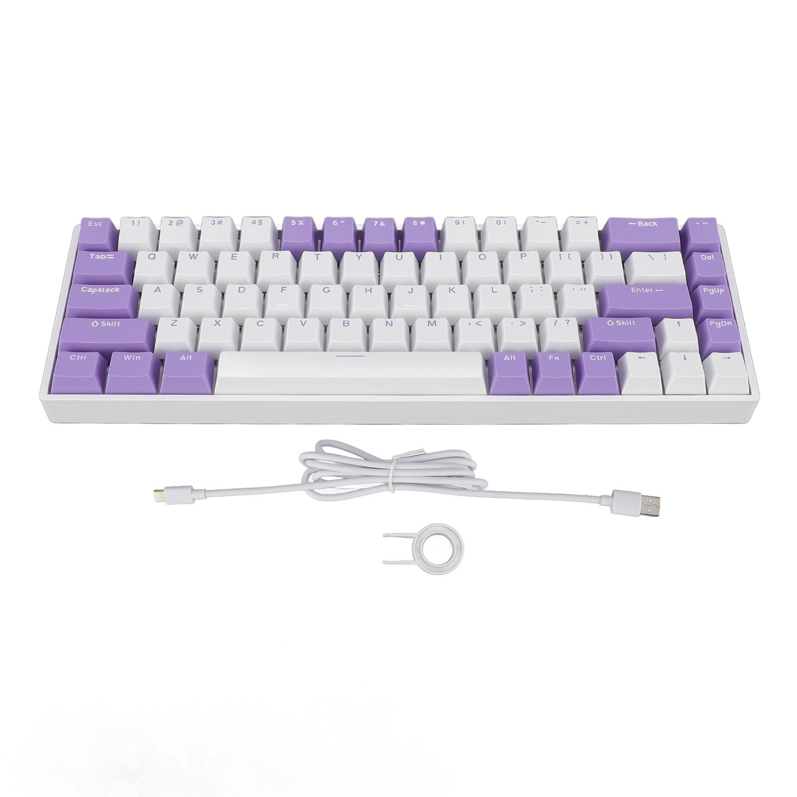 68 клавиш красного переключателя Механическая клавиатура RGB 60 -процентная USB -проводная игровая клавиатура для ПК с USB -портом