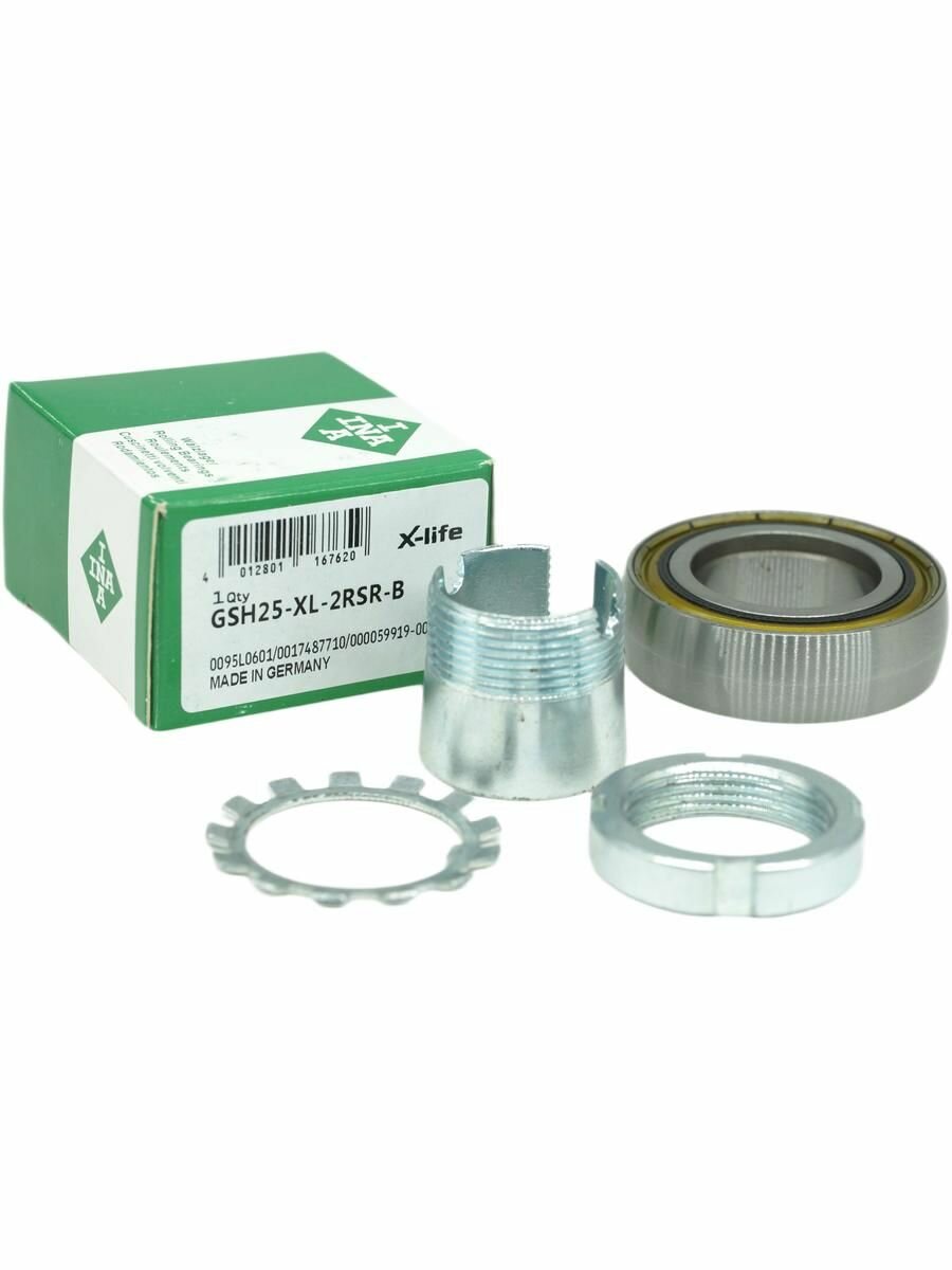 Подшипник закрепляемый GSH25-XL-2RSR-B INA (Германия), сферическое наружное кольцо, посадочный диаметр 25 мм