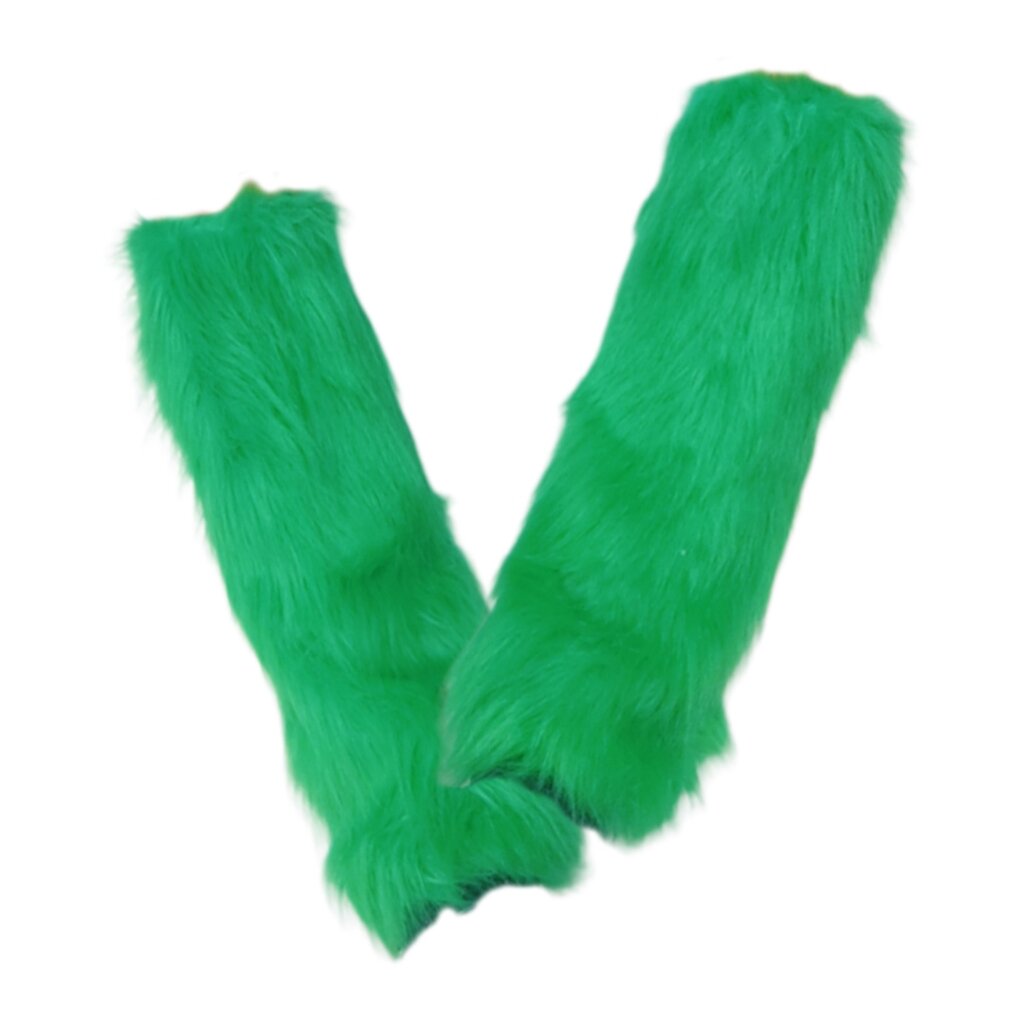 Женские эстетичные Панк-пушистые гетры, манжеты для ботинок, студенческие однотонные Зеленые плюшевые леггинсы в японском стиле, чехол для ног, длинный носок