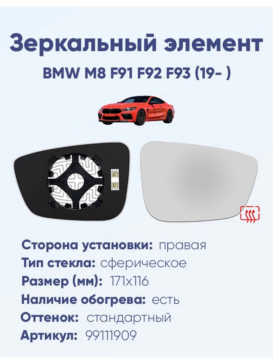 Зеркало BMW M8 F91 F92 F93 (19- ) 99111909