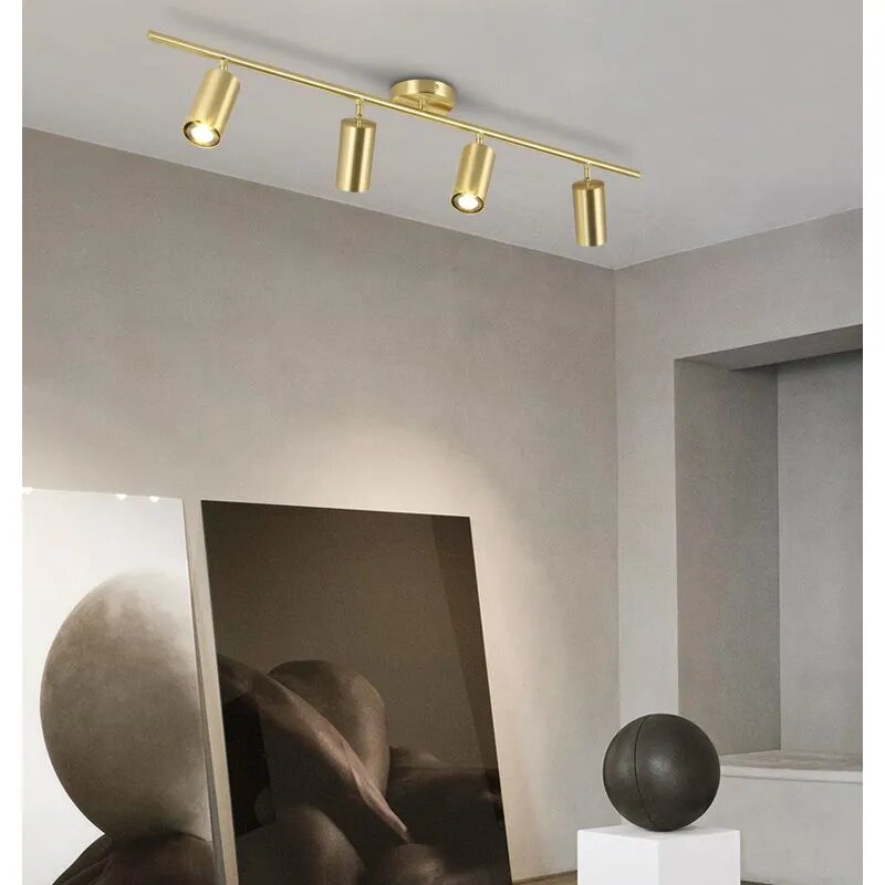 Светильник FUMI LIGHTING трековый, золотой, 4 лампы, E27, 6000K, потолочный — фото 1
